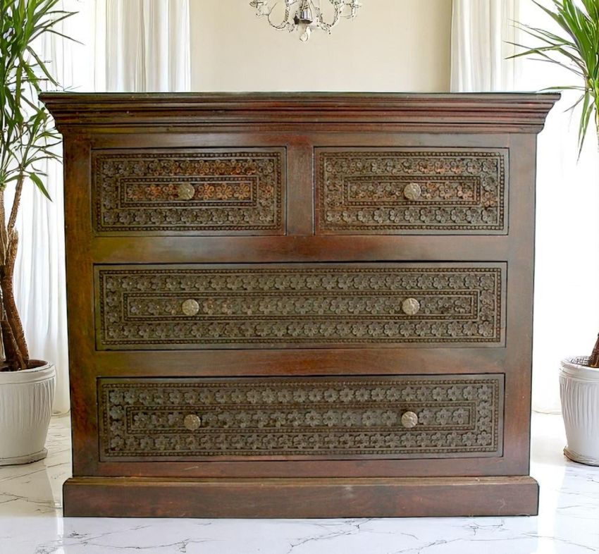 Kashmere Dresser, Hand Carved - Worldcraft Industries