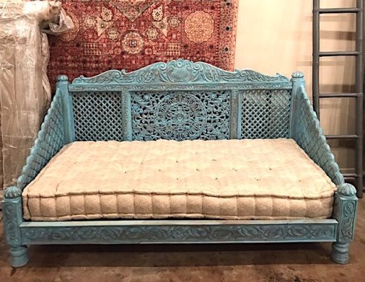 Indian Style Wooden Daybeds: Jhula and Plantation, Hand Carved ...