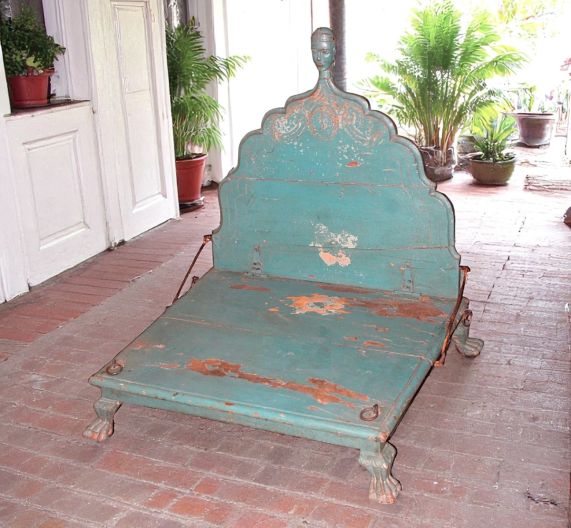 Vintage Collapsible Pidda Chair, Turquoise - Worldcraft Industries
