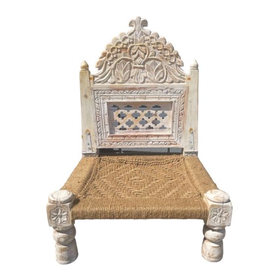 Collapsible Pidda Coffee Table Chair, Cream - Worldcraft Industries